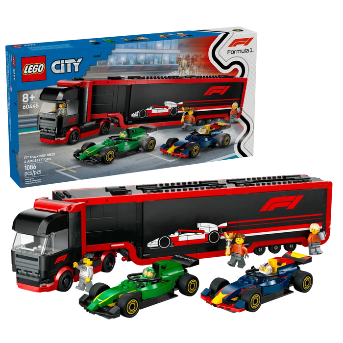 LEGO® CITY CAMION DE F1® CON AUTOS DE F1® RB20 Y AMR24; 60445 JUGUETE ...
