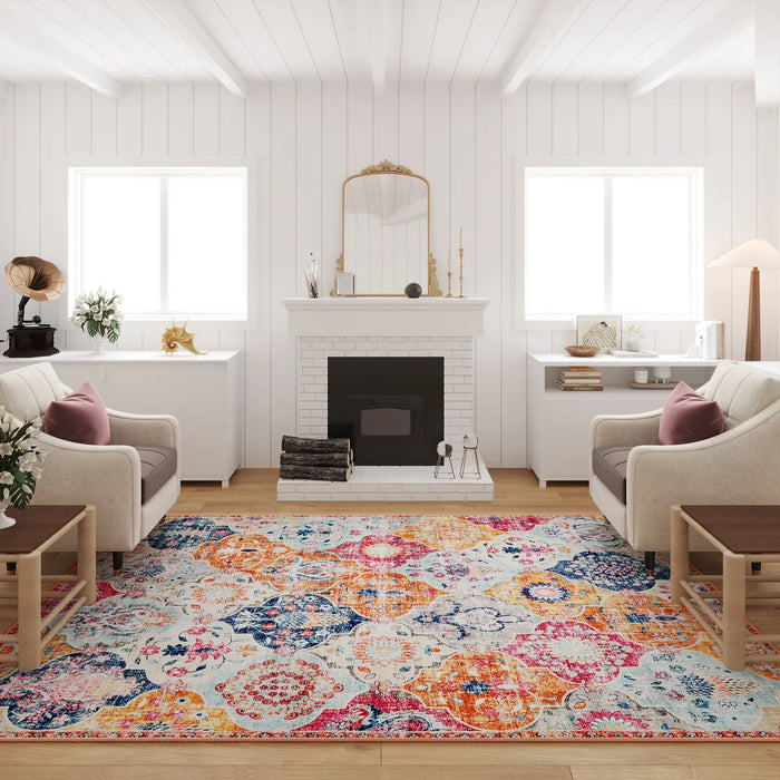 2.4X3M ALFOMBRAS MULTICOLOR SUAVE SALA CUARTOS TAPETE PERSAS GRADO B — TiendaKomet México