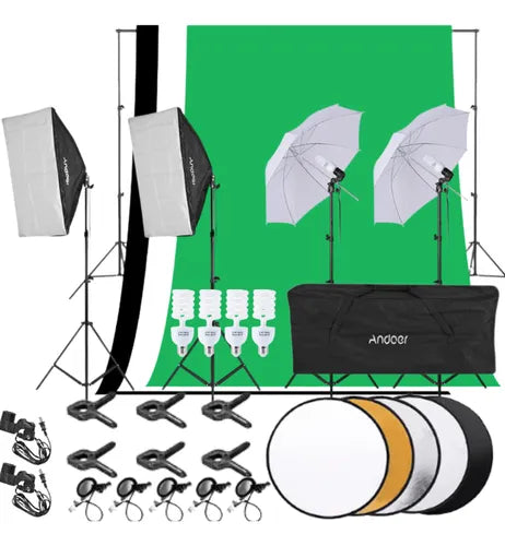 Kit Estudio Fotografico Set Softbox Cicloramas Sombrilla 2.7 ...